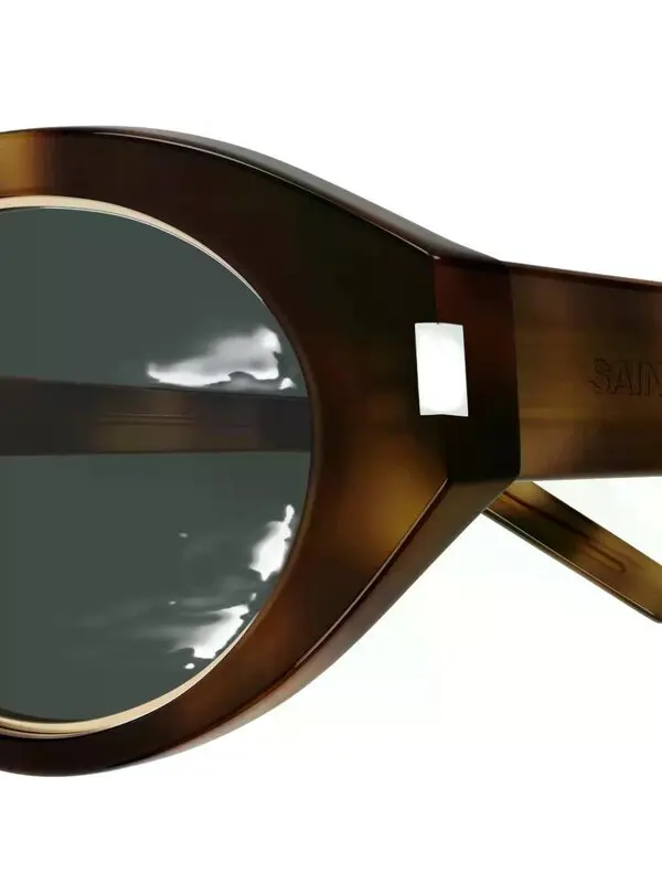 Saint Laurent Tortoiseshell-effect Oval-frame Sunglasses