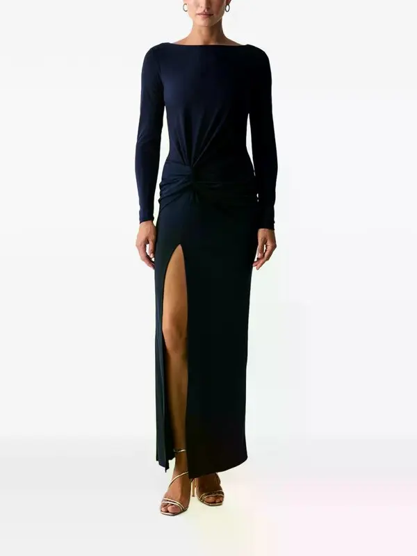 GAUDI Twist-detail Front-slit Maxi Dress - Blue