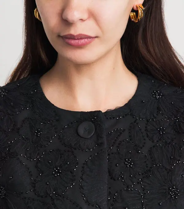 Veronica Beard Beaded Floral Embroidered Gavin Jacket