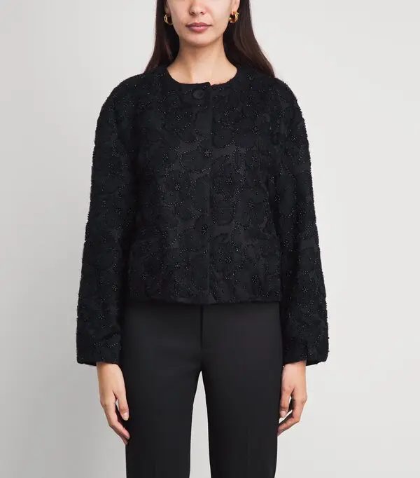 Veronica Beard Beaded Floral Embroidered Gavin Jacket