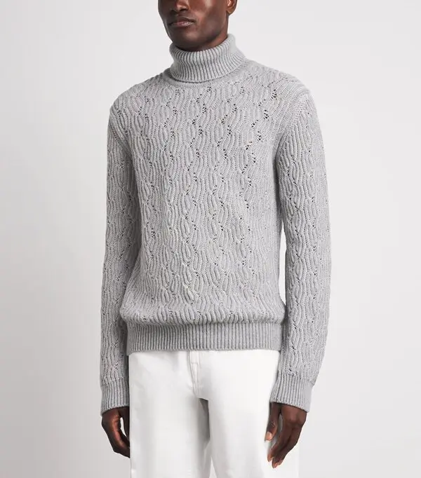 Pal Zileri Wool Cable-knit Sweater