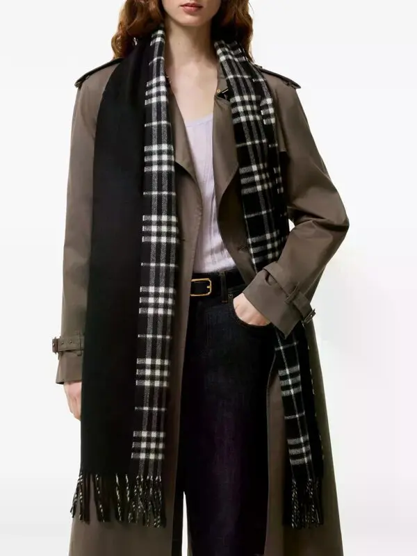 Burberry Reversible Check Cashmere Scarf