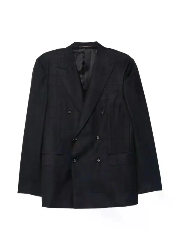 Canali Check-pattern Double-breasted Suit