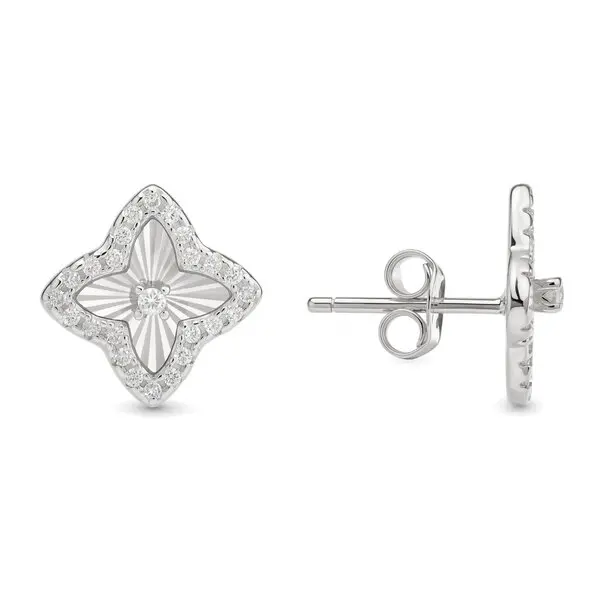 KYLIE HARPER Fluted Clover Stud Earrings In Sterling