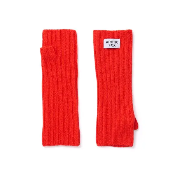 ARCTIC FOX & CO. Merino Wool Fingerless Gloves Lava - Red