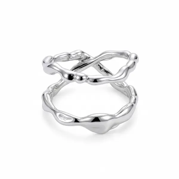 Côté Caché Sterling Fluid Double Band Ring