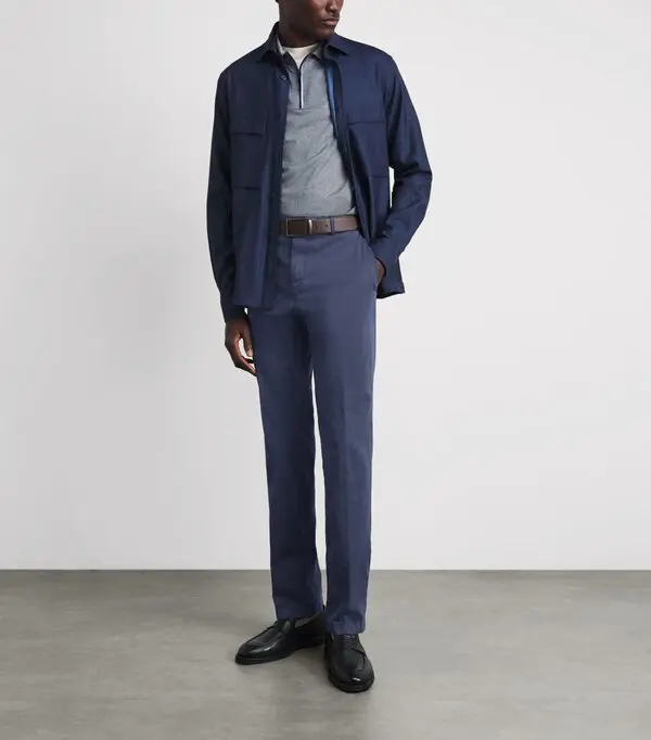 Paul & Shark Stretch Cotton-silk Garment Dyed Chinos