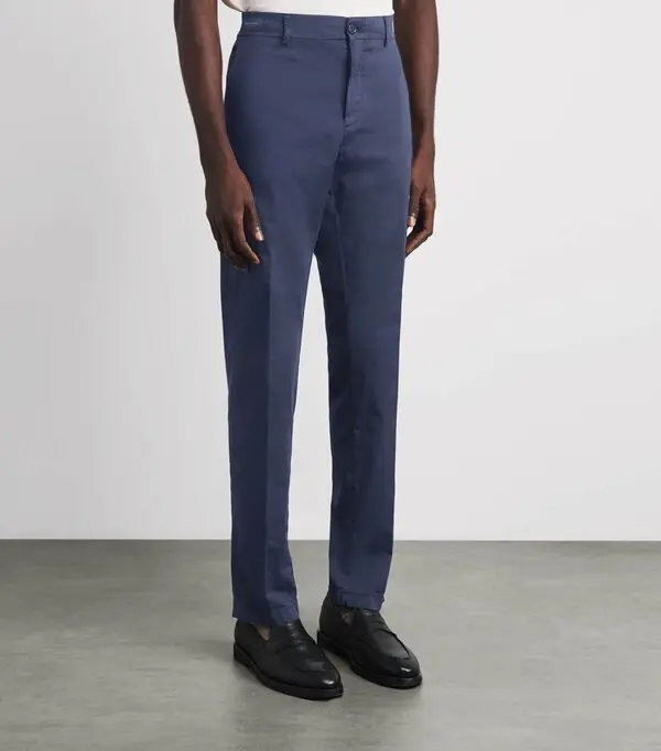 Paul & Shark Stretch Cotton-silk Garment Dyed Chinos