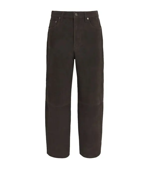 Citizens Of Humanity Suede Wide-leg Miro Trousers - Brown
