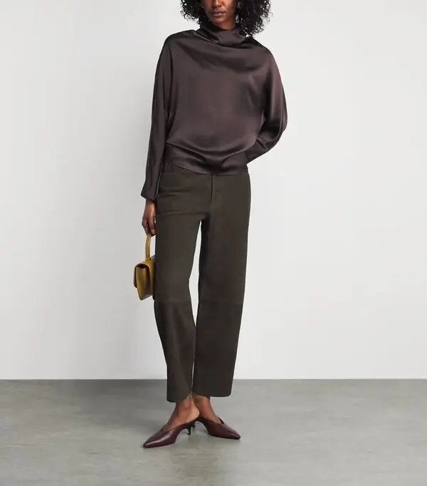 Citizens Of Humanity Suede Wide-leg Miro Trousers
