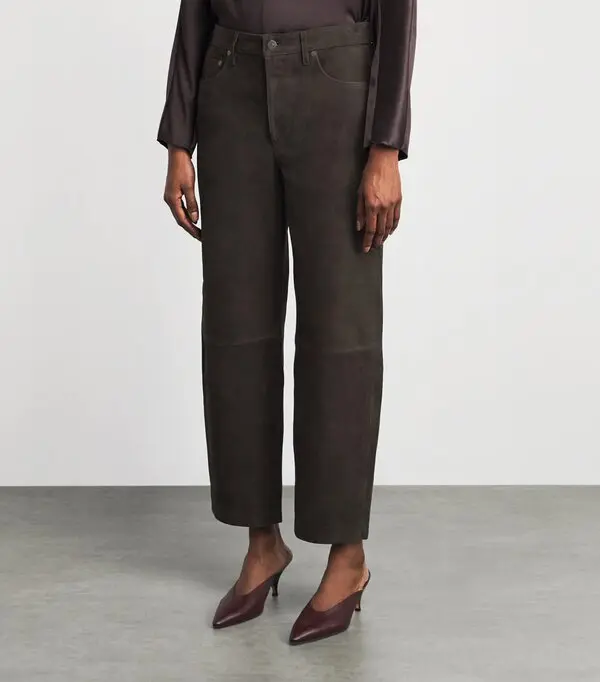 Citizens Of Humanity Suede Wide-leg Miro Trousers