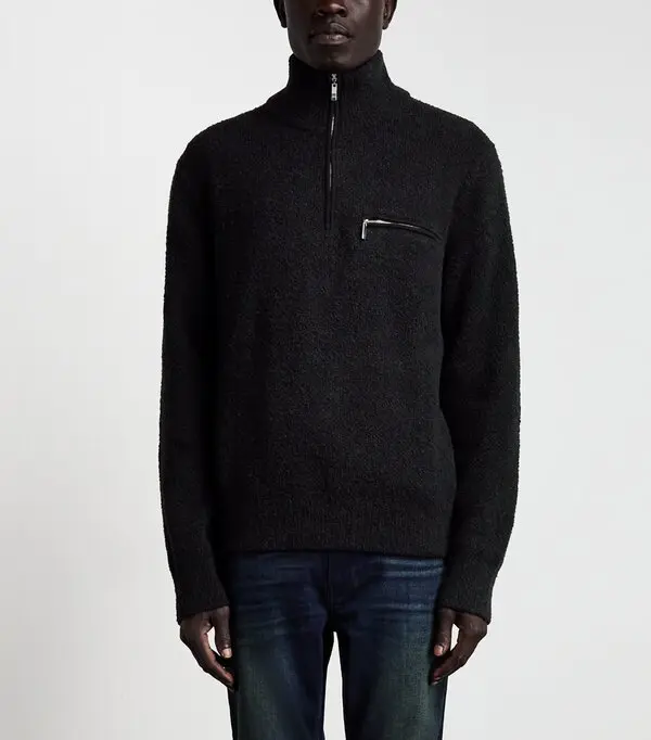 Paige Wool-blend Bouclé Donover Quarter-zip Sweater