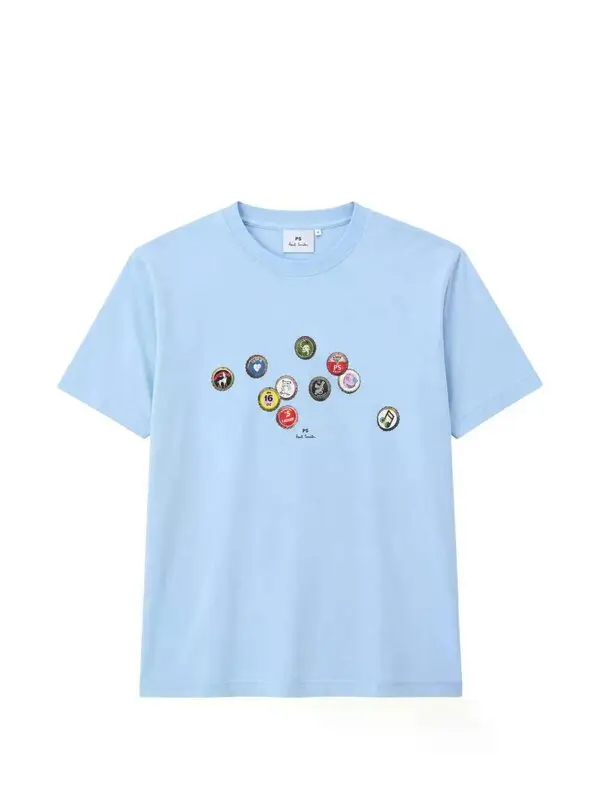 Paul Smith Sky 'bottle Tops' Print T-shirt - Blue