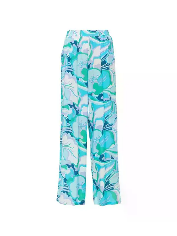 Melissa Odabash Floral-print Palazzo Pants - Blue