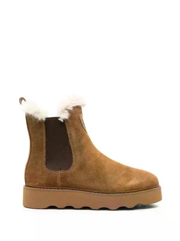 BLAUER. Faux-fur Trim Suede Boots