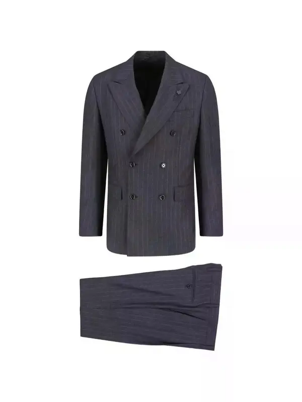 LARDINI Pinstripe-pattern Double Breasted Suit