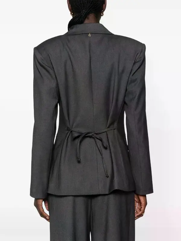 PHILIA LOFT Double-breasted Tie-back Blazer