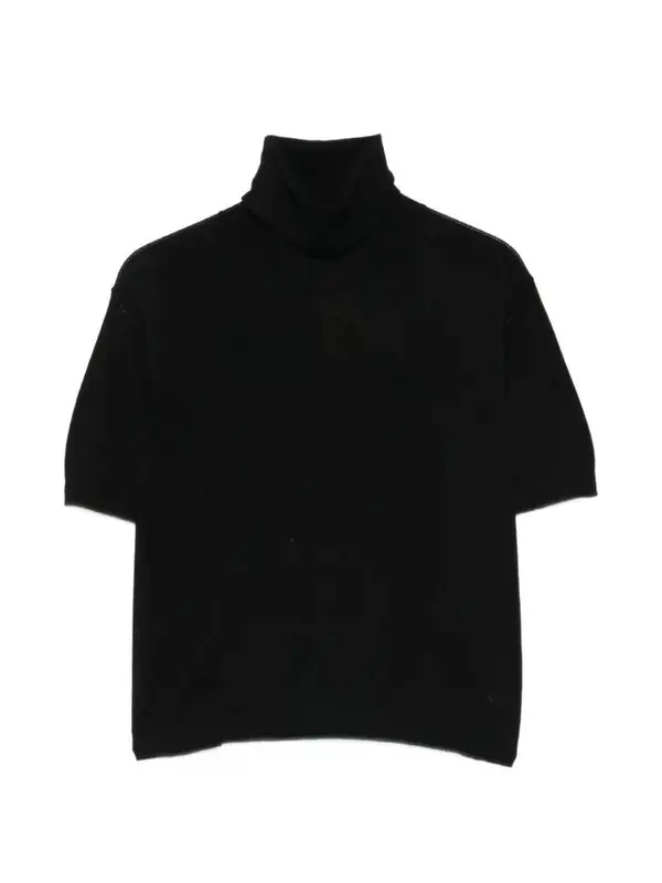 N°21 Short-sleeve Turtleneck Sweater - Black