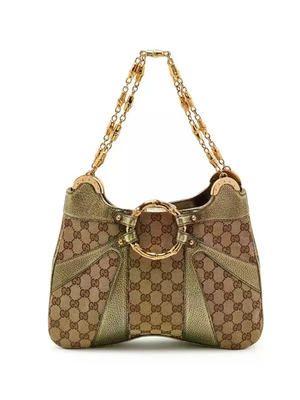 Gucci Bamboo Ring Shoulder Bag - Neutrals