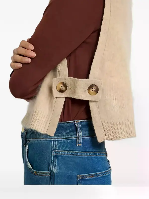 Maison123 Button-tab Roll-neck Vest