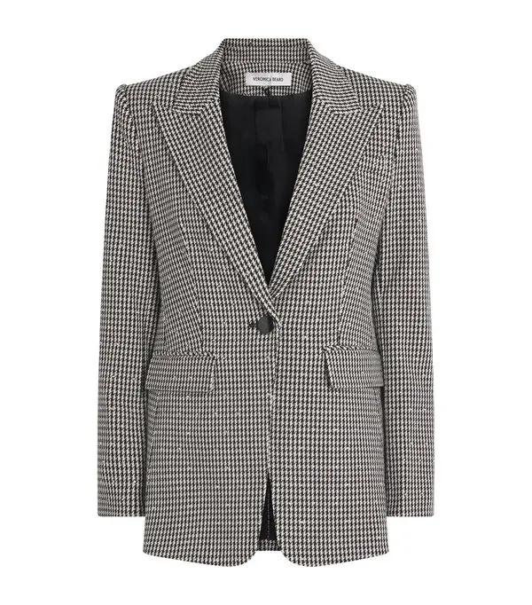 Veronica Beard Houndstooth Embellished Livvy Dickey Blazer