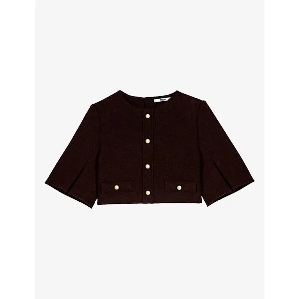 Maje Cape Two-in-one Tweed Mini Dress