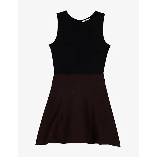 Maje Cape Two-in-one Tweed Mini Dress