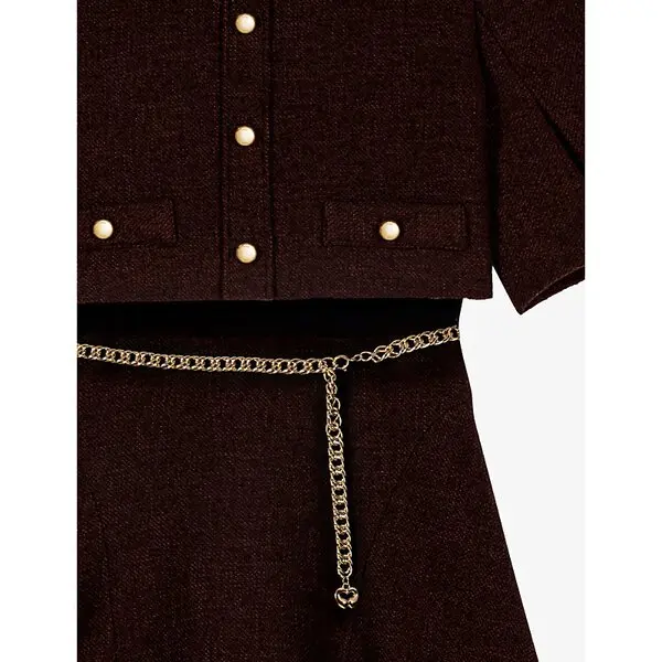 Maje Cape Two-in-one Tweed Mini Dress