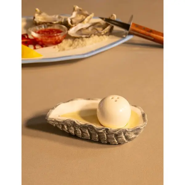 &KLEVERING Oyster Stoneware Salt And Pepper Shakers