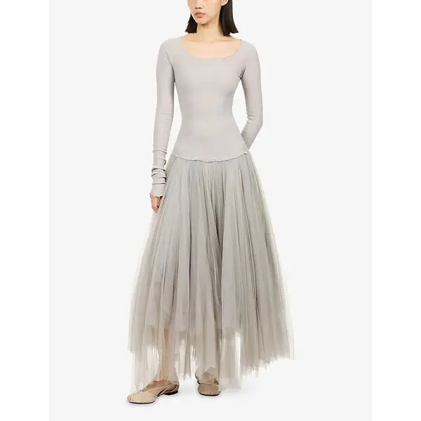 MARC LEBIHAN Textured Silk-blend Maxi Dress