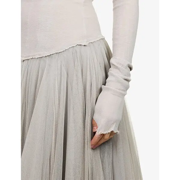 MARC LEBIHAN Textured Silk-blend Maxi Dress