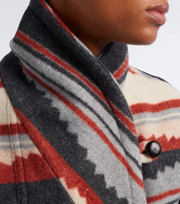 MARANT ETOILE Evoda Striped Belted Coat