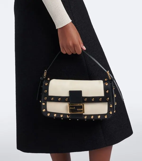 Fendi Baguette® 26424 Studded Leather Shoulder Bag