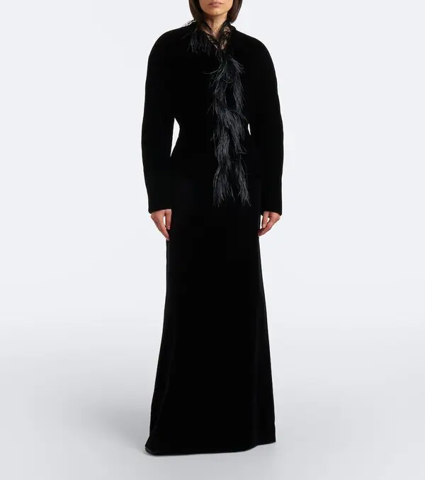 THE ROW Lew Cotton Velvet Maxi Skirt