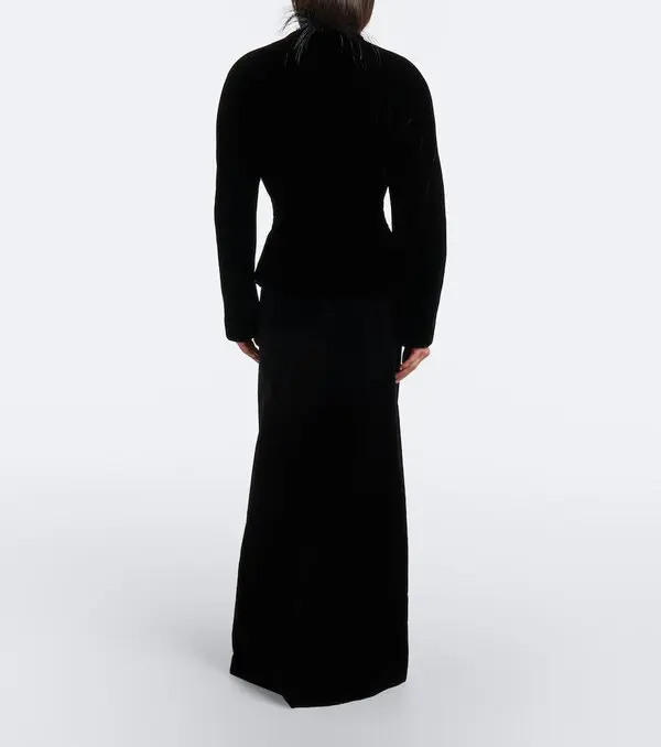THE ROW Lew Cotton Velvet Maxi Skirt
