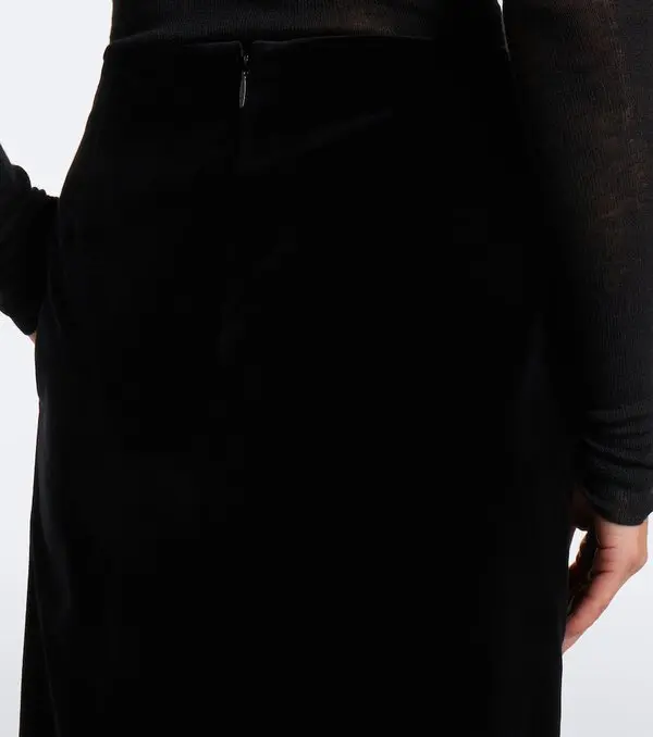 THE ROW Lew Cotton Velvet Maxi Skirt