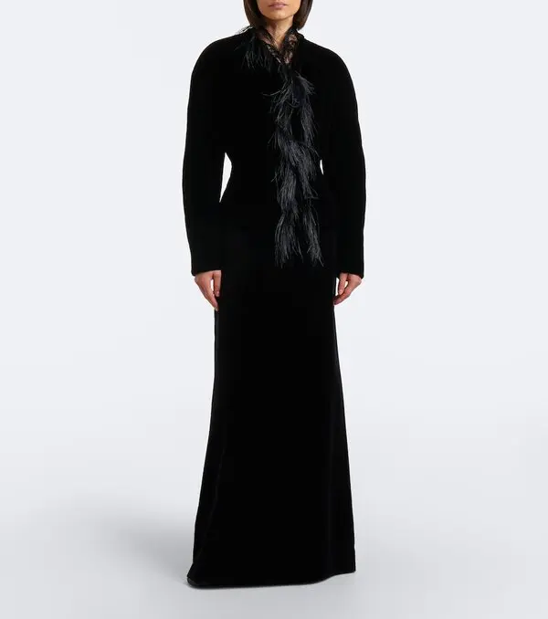 THE ROW Eunice Feather-trimmed Down Jacket