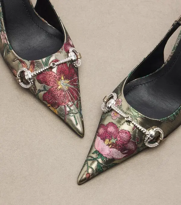 Gucci Donna Glam Flora Slingback Pumps