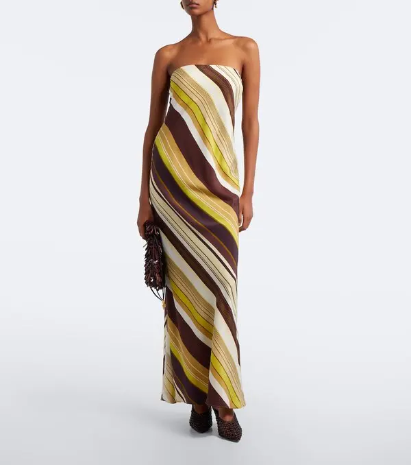 SIR. Striped Silk Maxi Dress