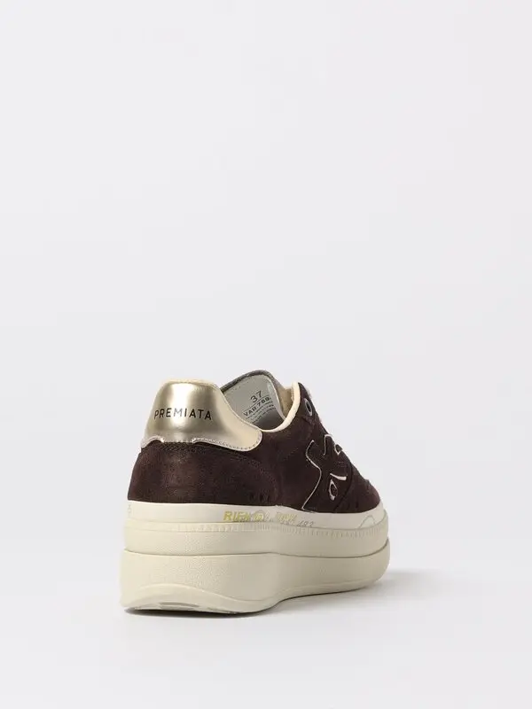 Premiata Micol Leather And Suede Platform Sneakers
