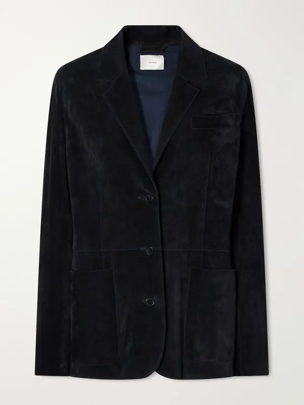 THE ROW Kadie Paneled Suede Blazer