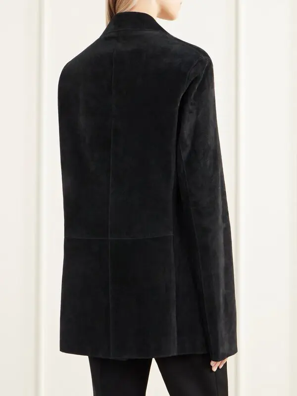 THE ROW Kadie Paneled Suede Blazer