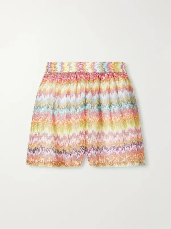 Missoni Striped Crochet-knit Shorts