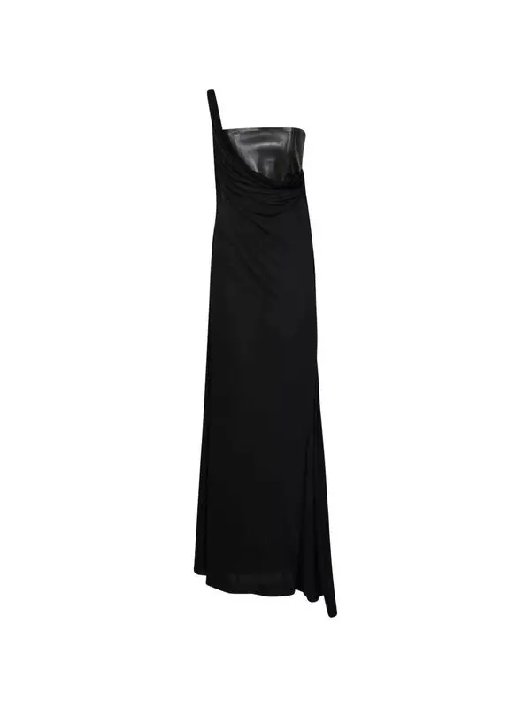 Alex Perry Draped Asymmetric Maxi Dress - Black