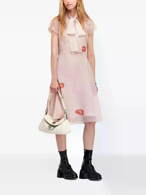Marc Jacobs Lips-neck Tie Midi Dress