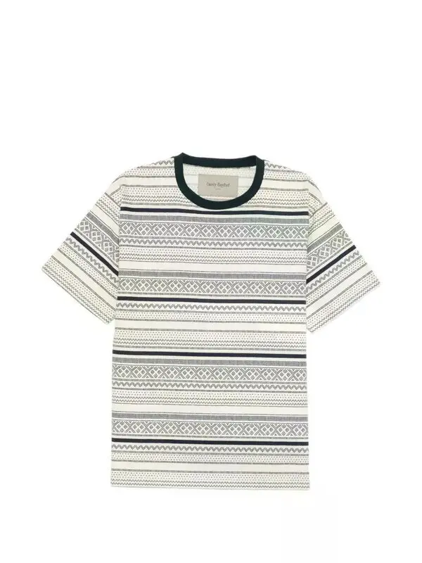 CASELY-HAYFORD Geometric-print Crew-neck T-shirt