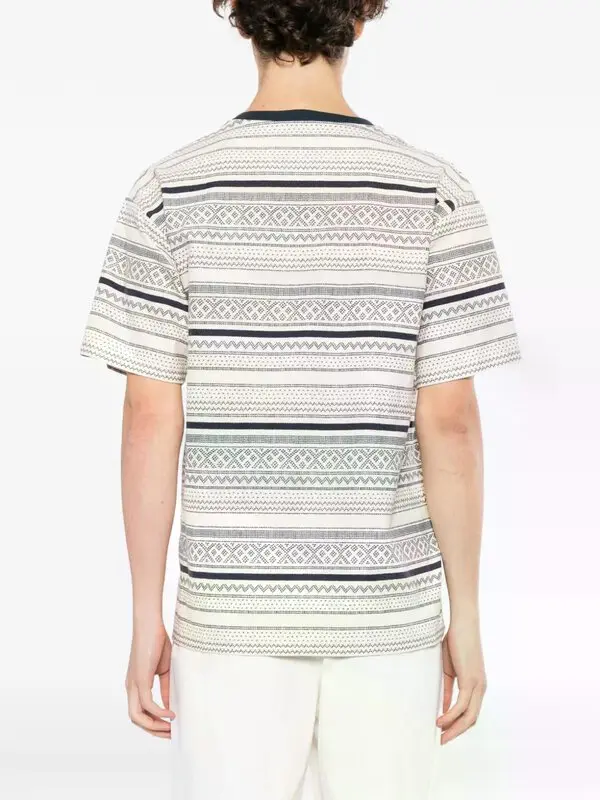 CASELY-HAYFORD Geometric-print Crew-neck T-shirt