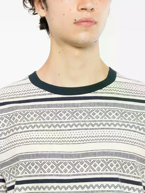 CASELY-HAYFORD Geometric-print Crew-neck T-shirt