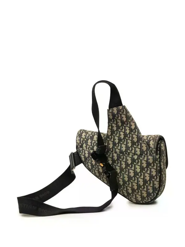 Dior 2022 Oblique Canvas Saddle Crossbody Bag