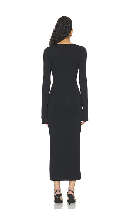 Eterne Soft Jersey Deep-v Midi Dress